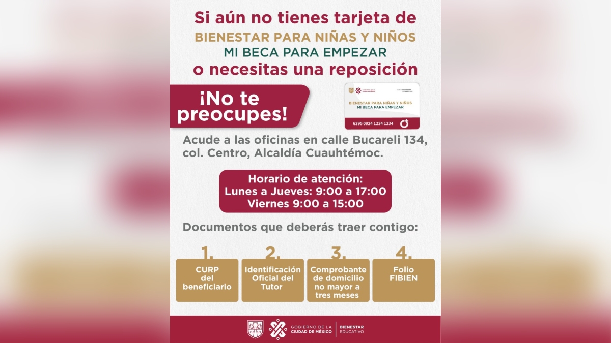 ¿Perdiste tu tarjeta Mi Beca para Empezar? Sigue estos pasos para tener una nueva - La CDMX