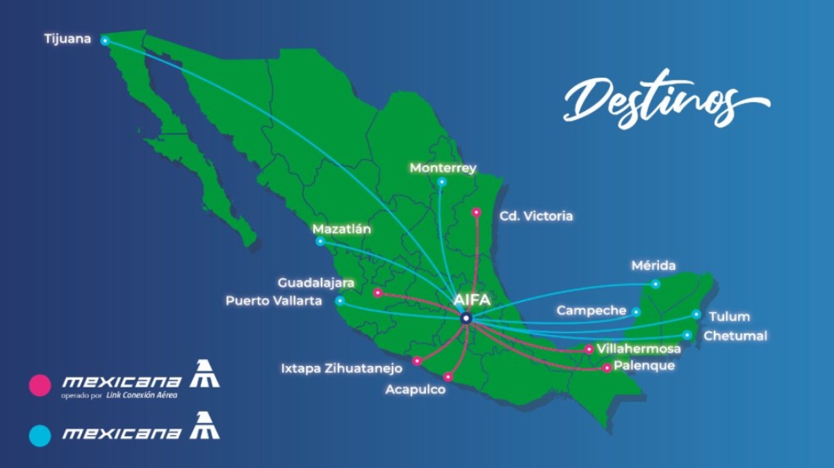 Chilango - Mexicana de Aviación: destinos y precio de boletos desde AIFA