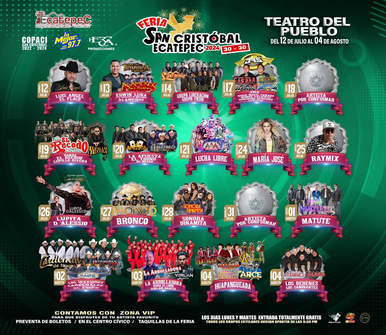 Chilango - Feria de San Cristóbal Ecatepec: Bronco, el Recodo, Raymix y más